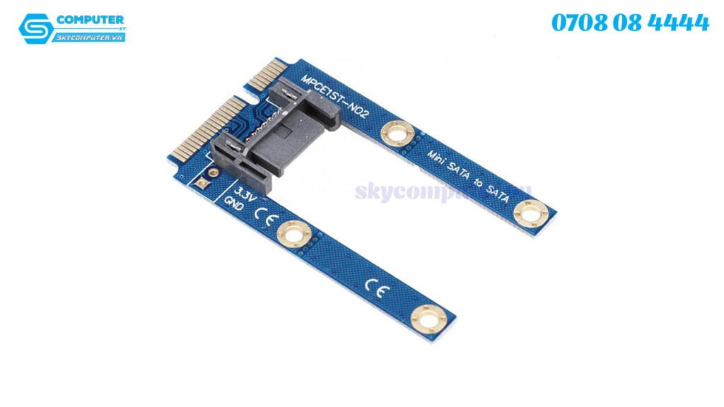 Adapter mSATA to SATA 7Pin lắp thêm HDD SSD | Sky Computer