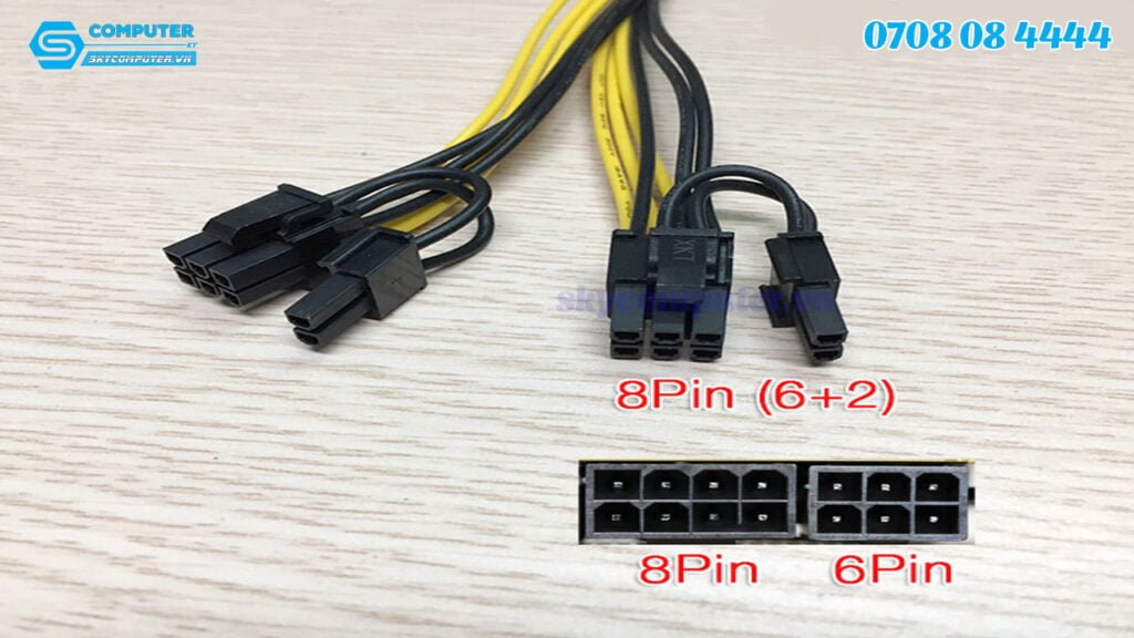 Dây cáp chuyển đổi nguồn 8Pin CPU sang 2 8Pin PCIe
