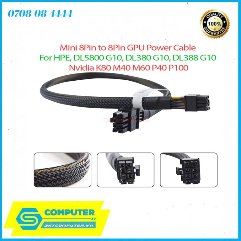 Dây nguồn Mini 8Pin GPU to 8PIN PCIE VGA Nvidia K80 M40 M60 P40 P100 cho HPE ProLiant DL580G10 ...