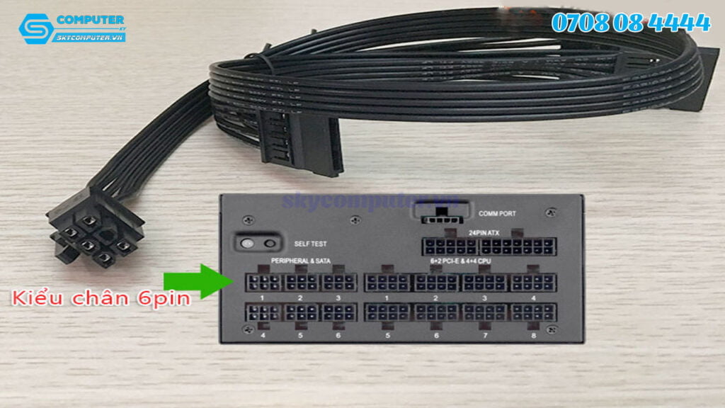 Dây nguồn Modular 6Pin sang 3 SATA cấp nguồn HDD, SSD