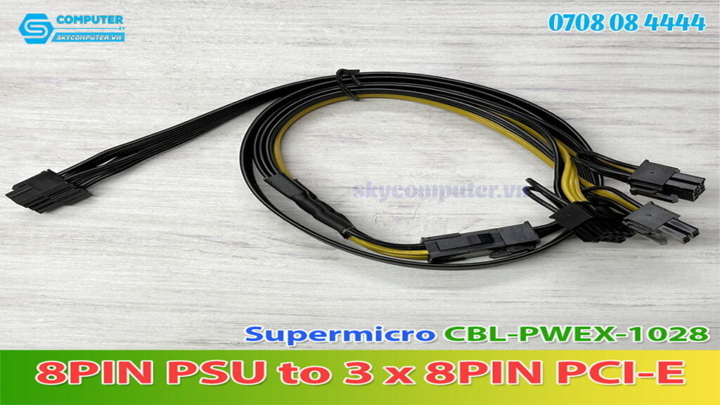 Dây nguồn Supermicro CBL-PWEX-1028, 8PIN PSU to 3 PCIe 8PIN VGA