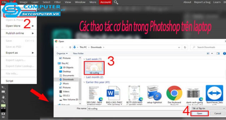 Hướng dẫn sử dụng phần mềm Photoshop trên laptop